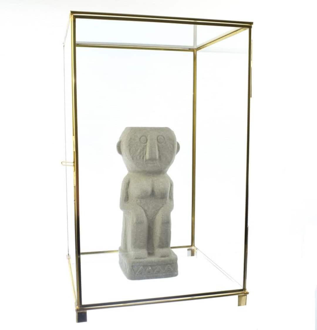 Hand Made Large Glass and Brass Frame Display Showcase Box With Door 41 ...