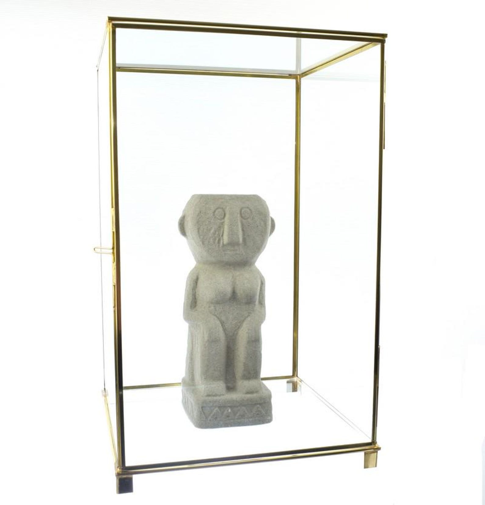 Hand Made Large Glass and Brass Frame Display Showcase Box With Door 41 ...