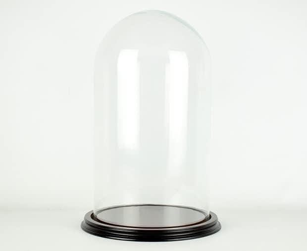 Glass Dome Display With Wooden Base Cloche Bell Jar Vintage Look 41 X ...