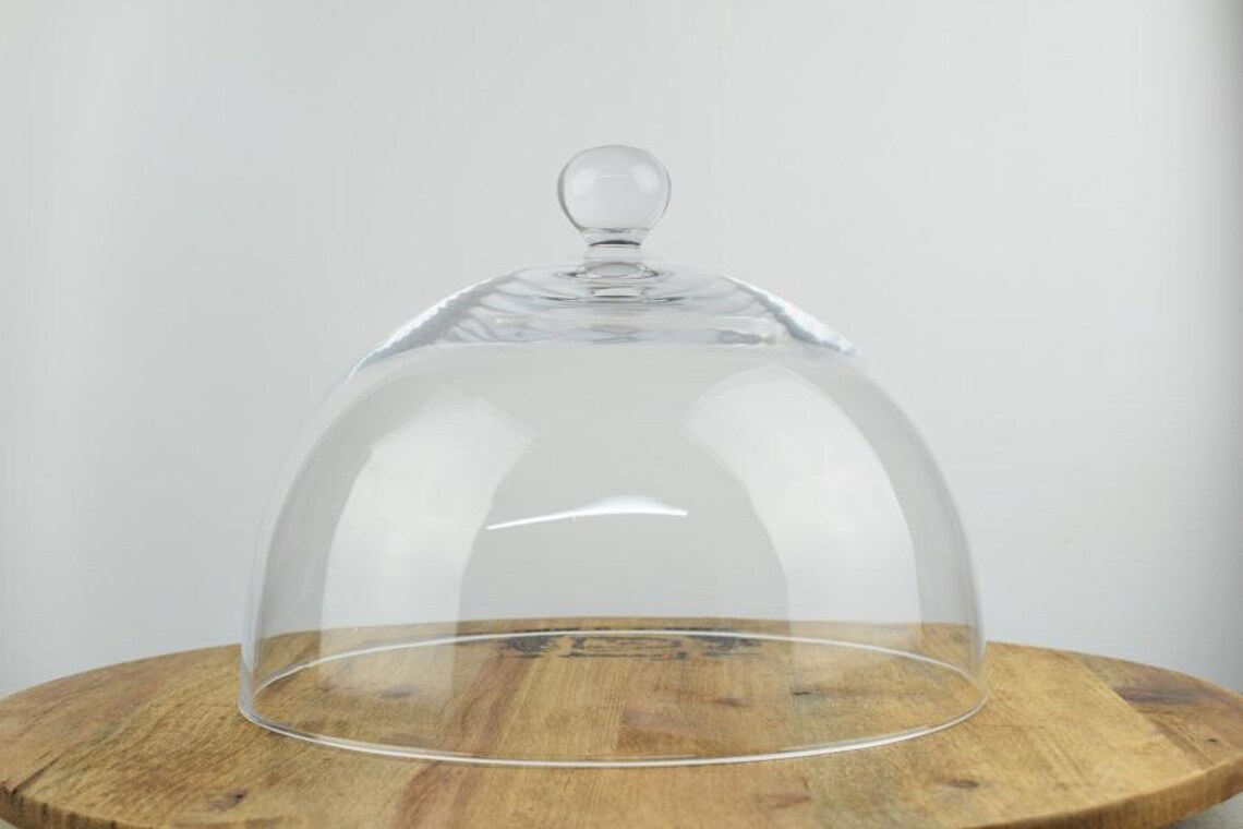 Handmade Glass Display Cover Cloche Dome With Plate Tall 20 Cm X 30 Cm ...