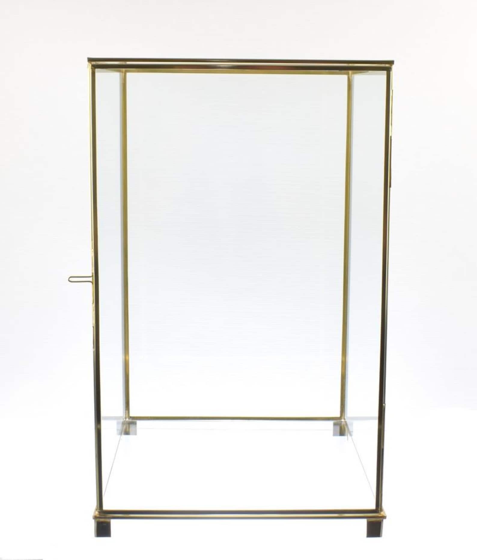 Hand Made Large Glass and Brass Frame Display Showcase Box With Door 41 ...