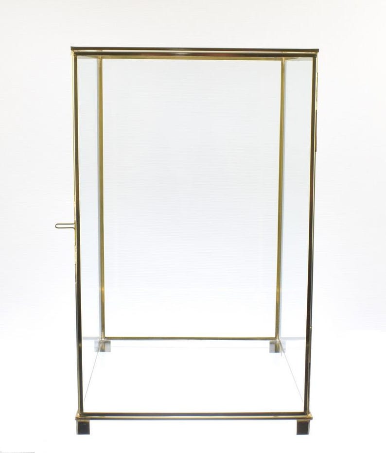 Hand Made Large Glass and Brass Frame Display Showcase Box With Door 41 ...