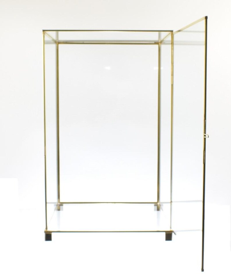 Hand Made Large Glass and Brass Frame Display Showcase Box With Door 41 ...