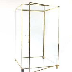 Hand Made Large Glass and Brass Frame Display Showcase Box With Door 41 ...