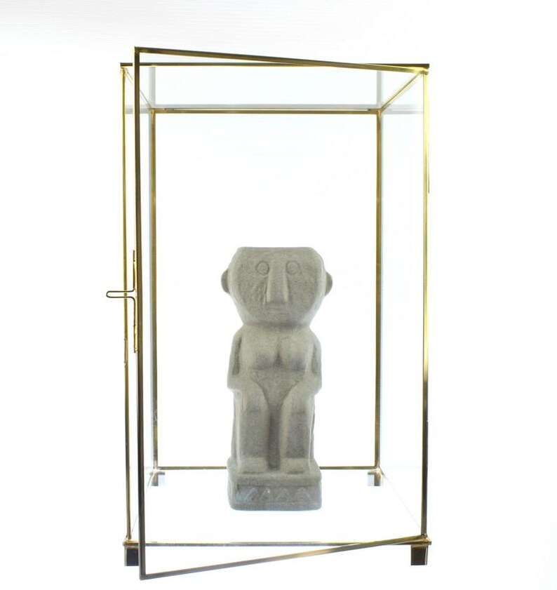 Hand Made Large Glass and Brass Frame Display Showcase Box With Door 41 ...