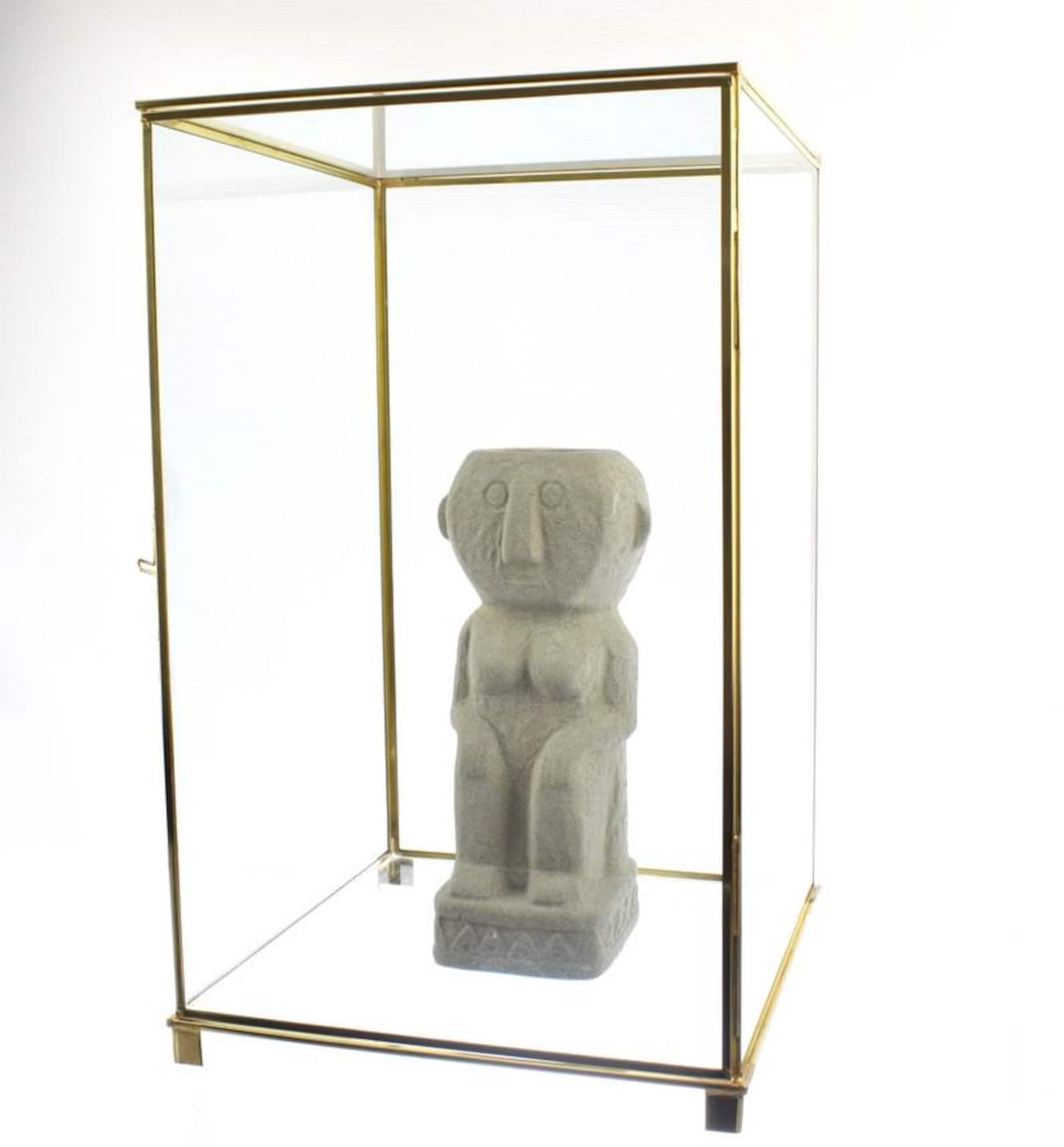 Hand Made Large Glass and Brass Frame Display Showcase Box With Door 41 ...