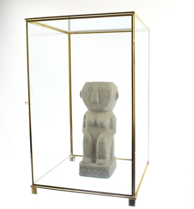 Hand Made Large Glass and Brass Frame Display Showcase Box With Door 41 ...