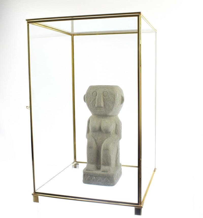 Hand Made Large Glass and Brass Frame Display Showcase Box With Door 41 ...