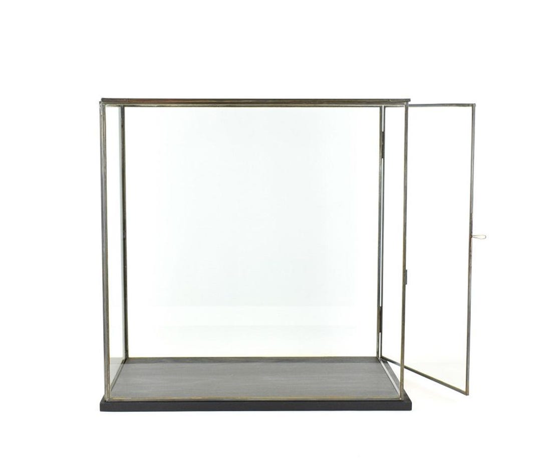 Hand Made Large Glass and Black Metal Frame Display Showcase Box With ...