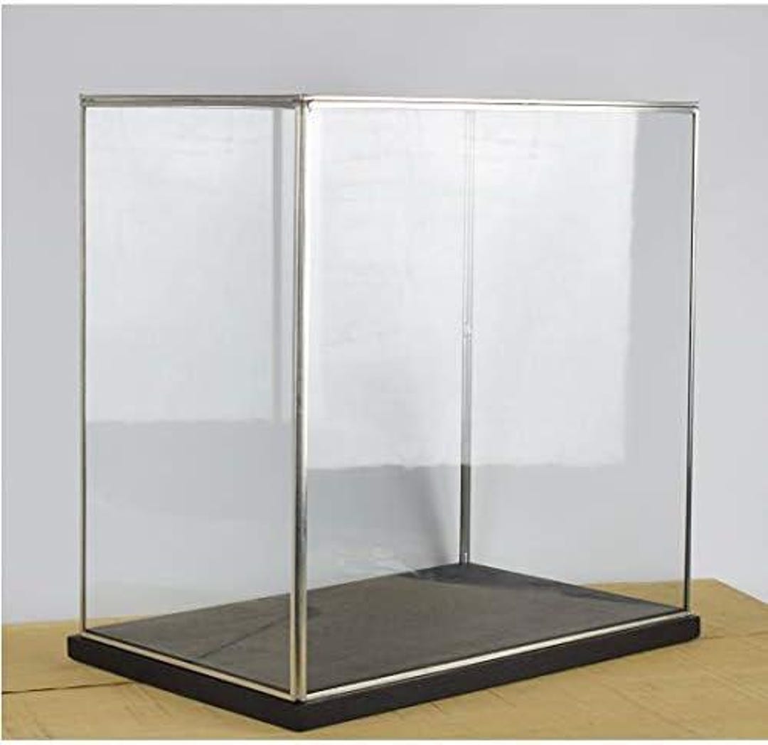 Hand Made Large Glass and Silver Metal Frame Display Showcase Box With ...