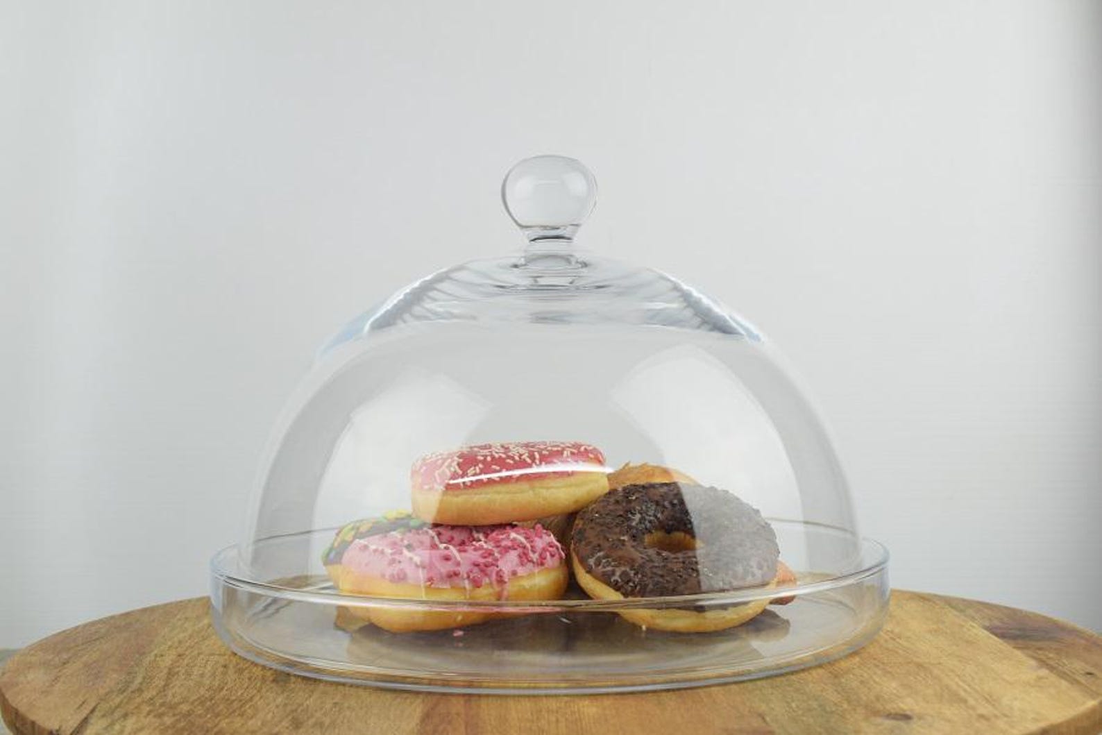 Handmade Glass Display Cover Cloche Dome With Plate Tall 20 Cm X 30 Cm ...
