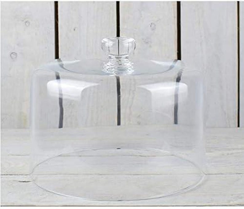 Large Display Glass Cake Cupcake Dome Cover Cloche 26 Cm X 20 Cm - Etsy
