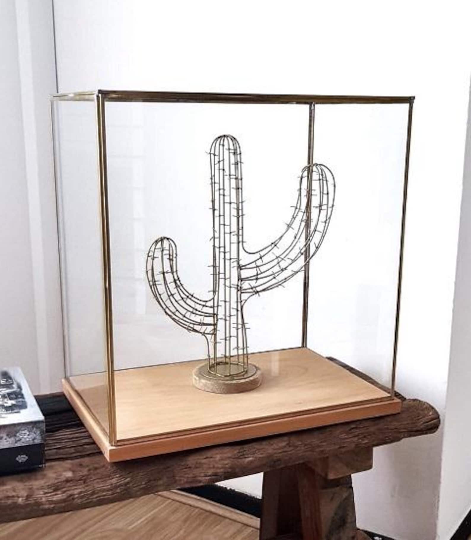Hand Made Large Glass and Black Metal Frame Display Showcase Box With ...