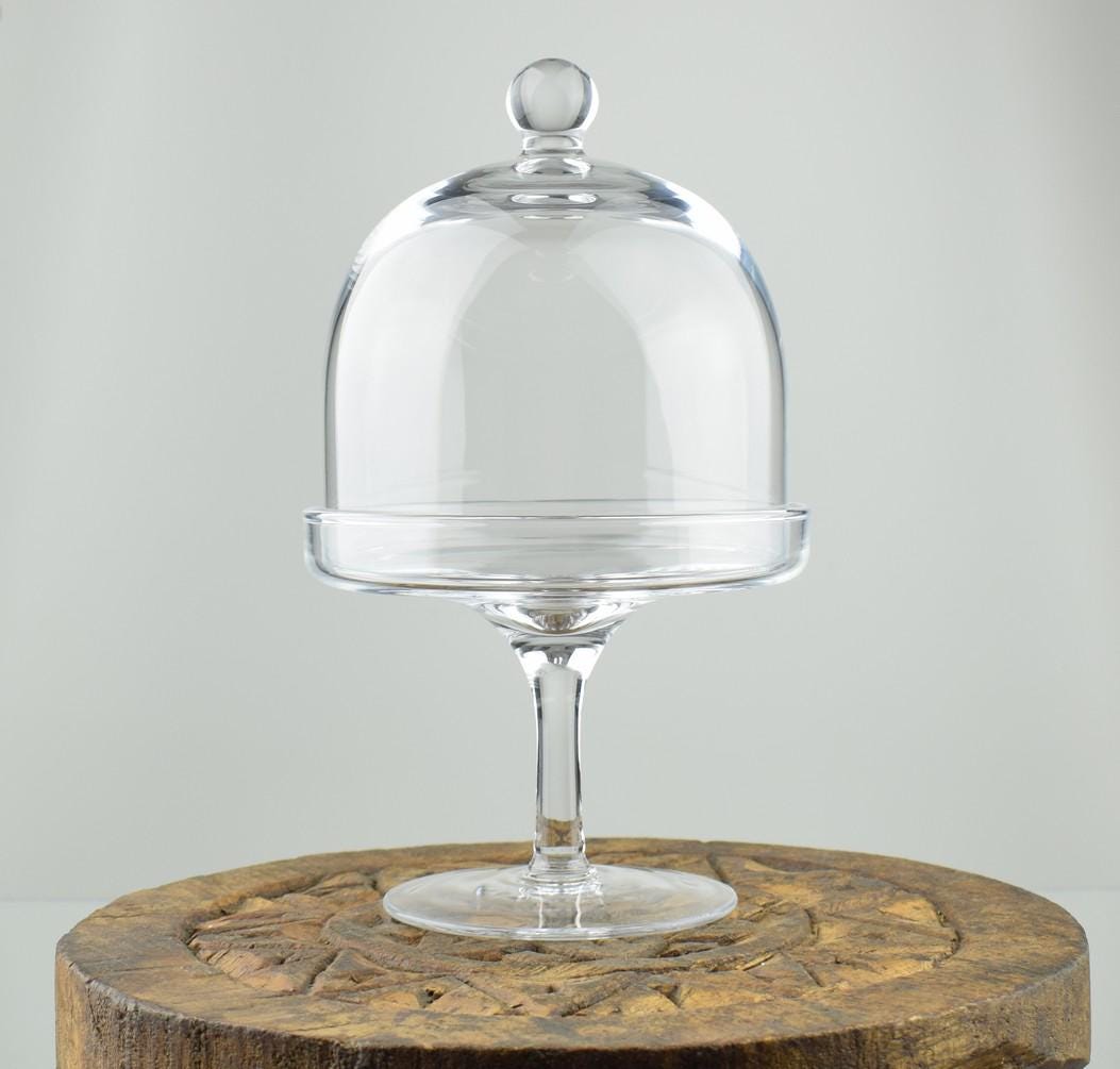 EMH Mini Display Cake Stand With Glass Dome Cover H: 19 Cm X 11.5 Cm - Etsy