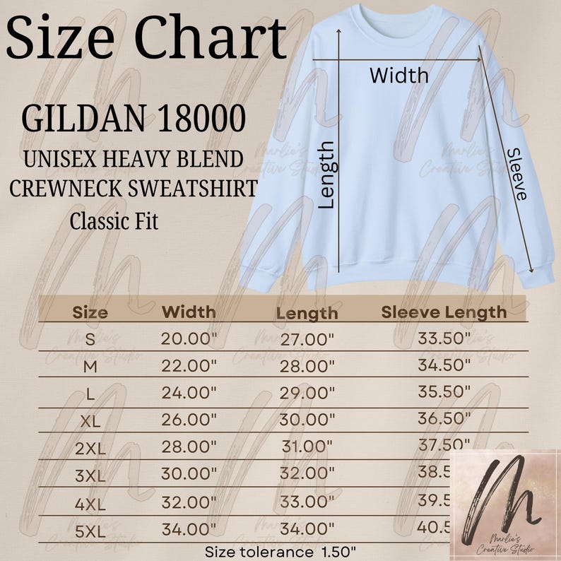 Gildan 18000 Size Chart, Gildan Size Chart, Gildan Size Guide, 18500 ...