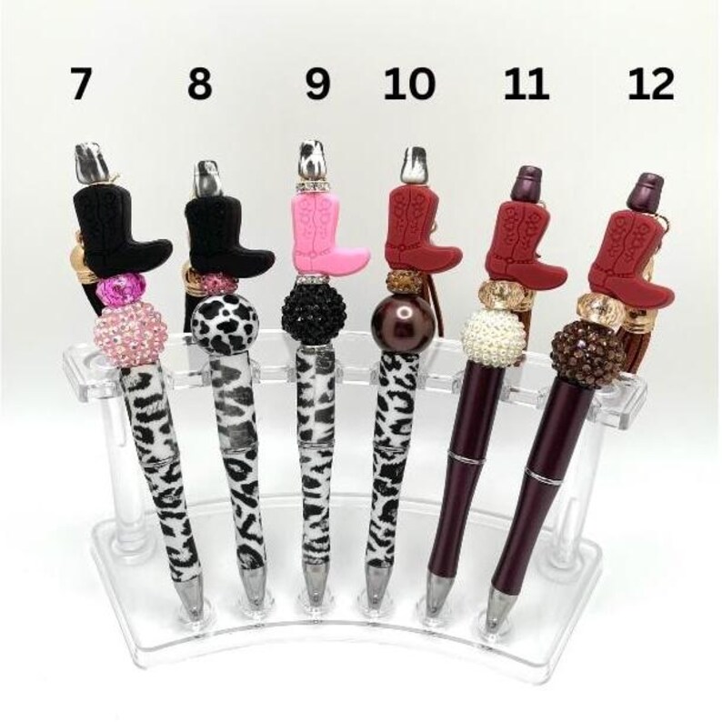 Cowgirl Boot Custom Sparkle Beaded Pen, Country Girl Boot Pen, Western ...