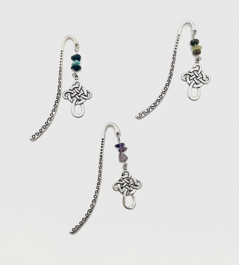 Antique Silver Celtic Cross Metal Bookmark, Silver Bookmark, Beaded ...