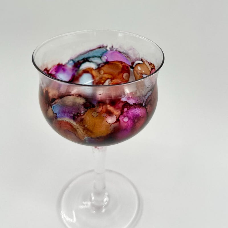 Alcohol Ink Wine Glasses - Etsy