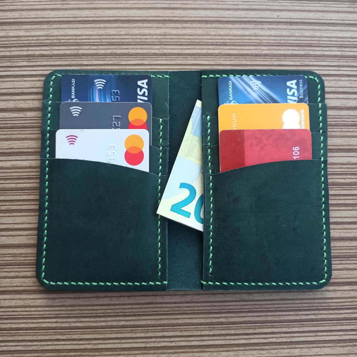 Vertical Card Wallet, Handmade Card Wallet, Leather Card Holder ...