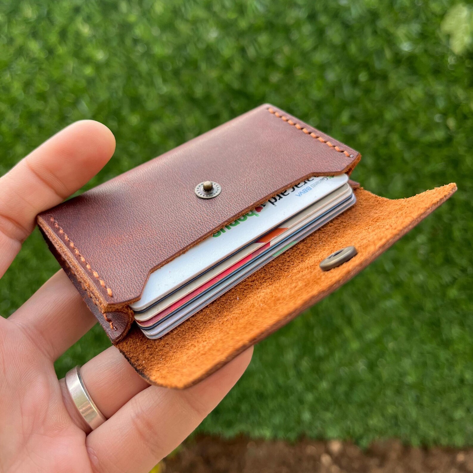 Minimalist Card Holder, Leather Card Holder, Leather Handmade Card ...