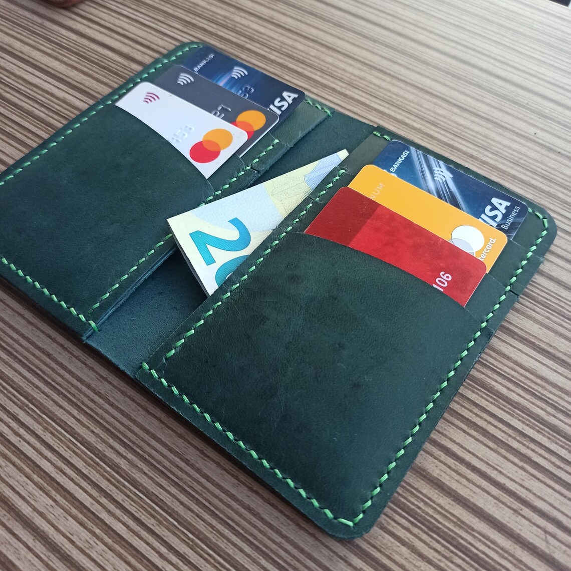 Vertical Card Wallet, Handmade Card Wallet, Leather Card Holder ...
