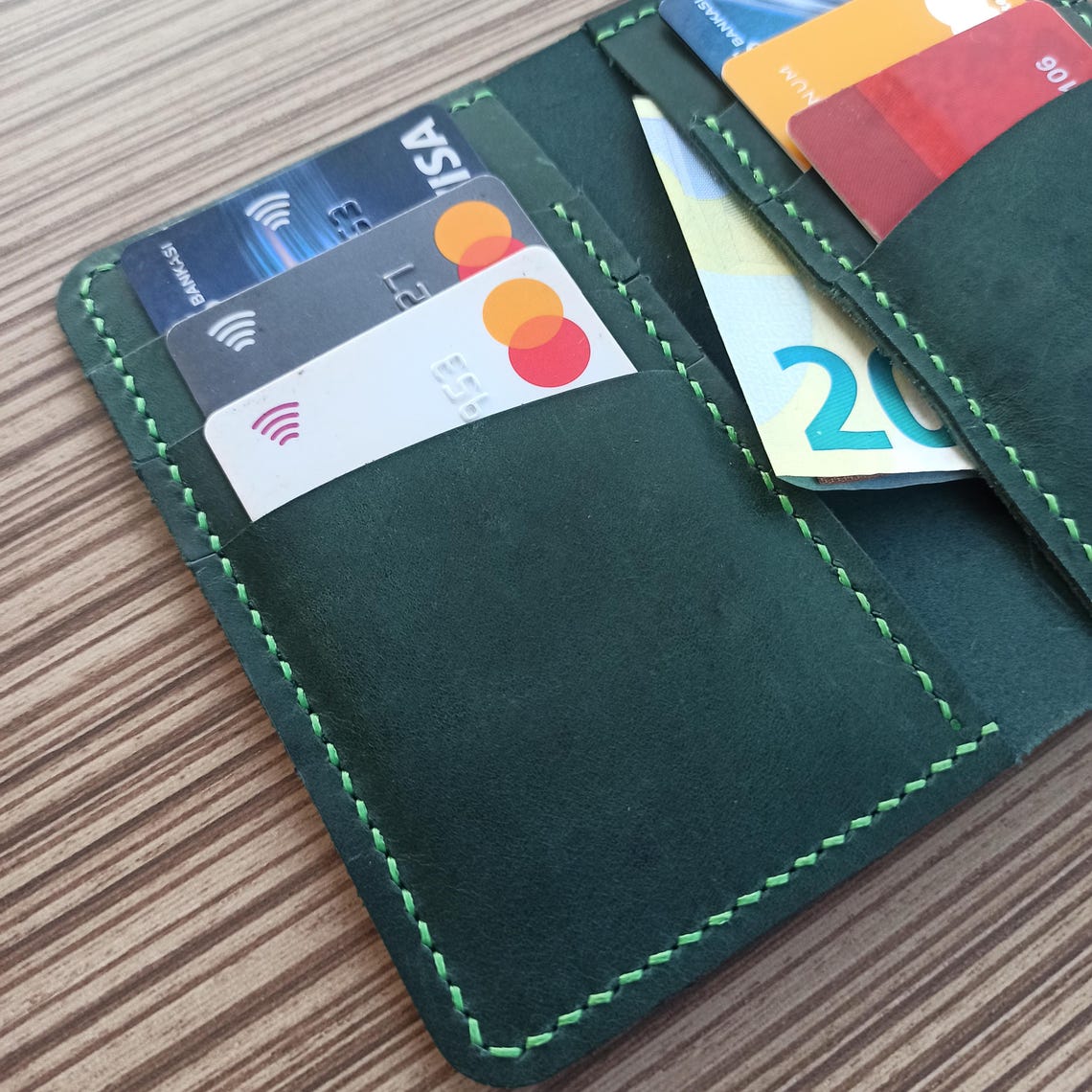 Vertical Card Wallet, Handmade Card Wallet, Leather Card Holder ...