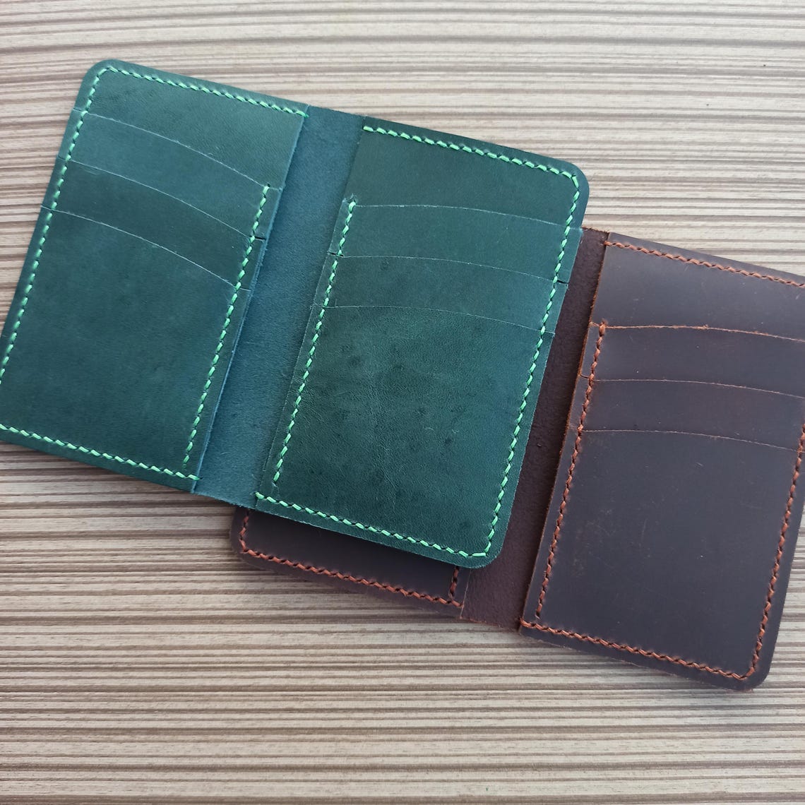 Vertical Card Wallet, Handmade Card Wallet, Leather Card Holder ...