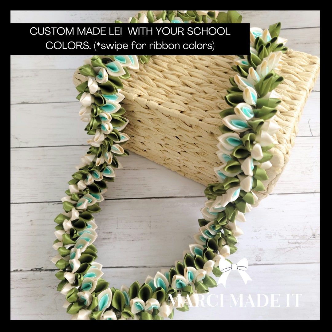 CUSTOM Spiral Ribbon Lei for Graduation or Special Occasion (choose up ...