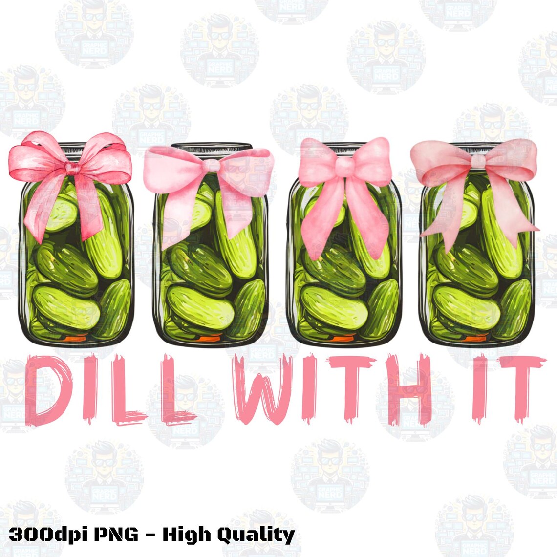 Coquette Pickle Jars With Pink Bows - 300dpi PNG (instant Download) - Etsy