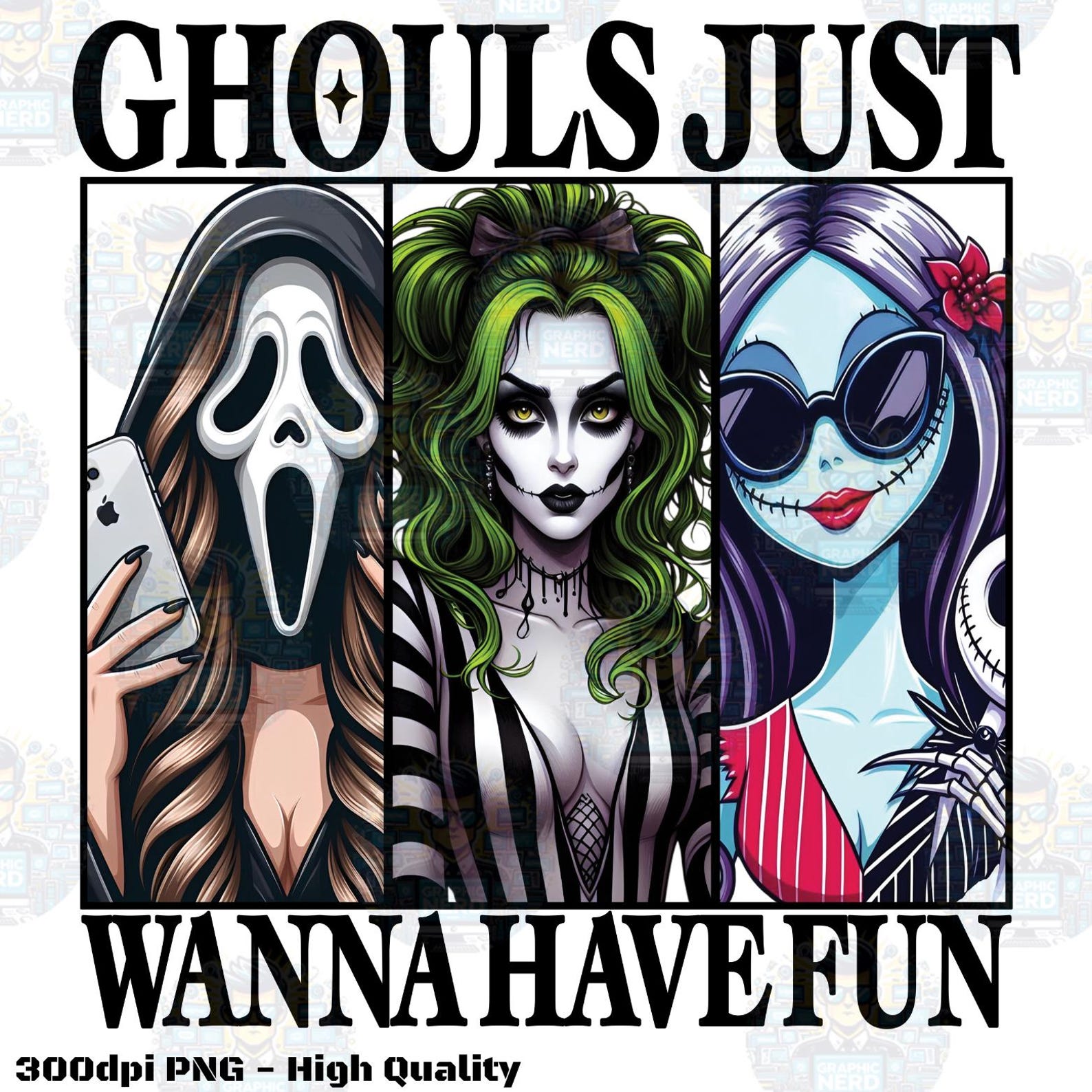 Ghouls Just Wanna Have Fun PNG, 300dpi, Female Halloween Characters - Etsy