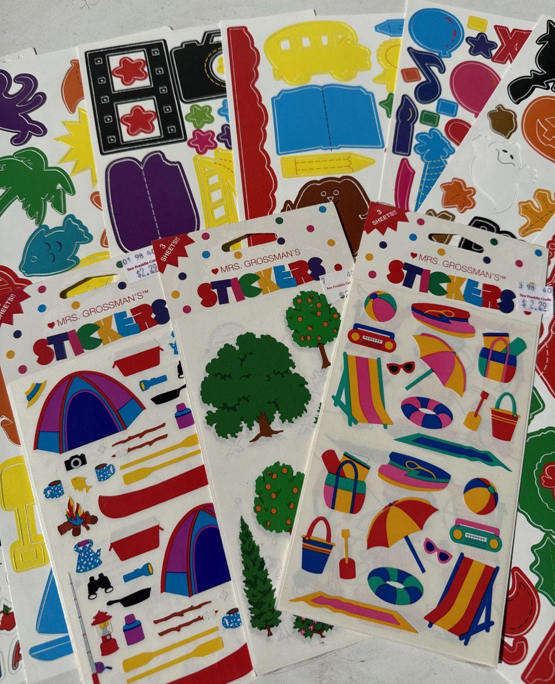 Vintage 1990s Mrs. Grossman’s Sticker Lot – Summer Fun Theme – Classic ...