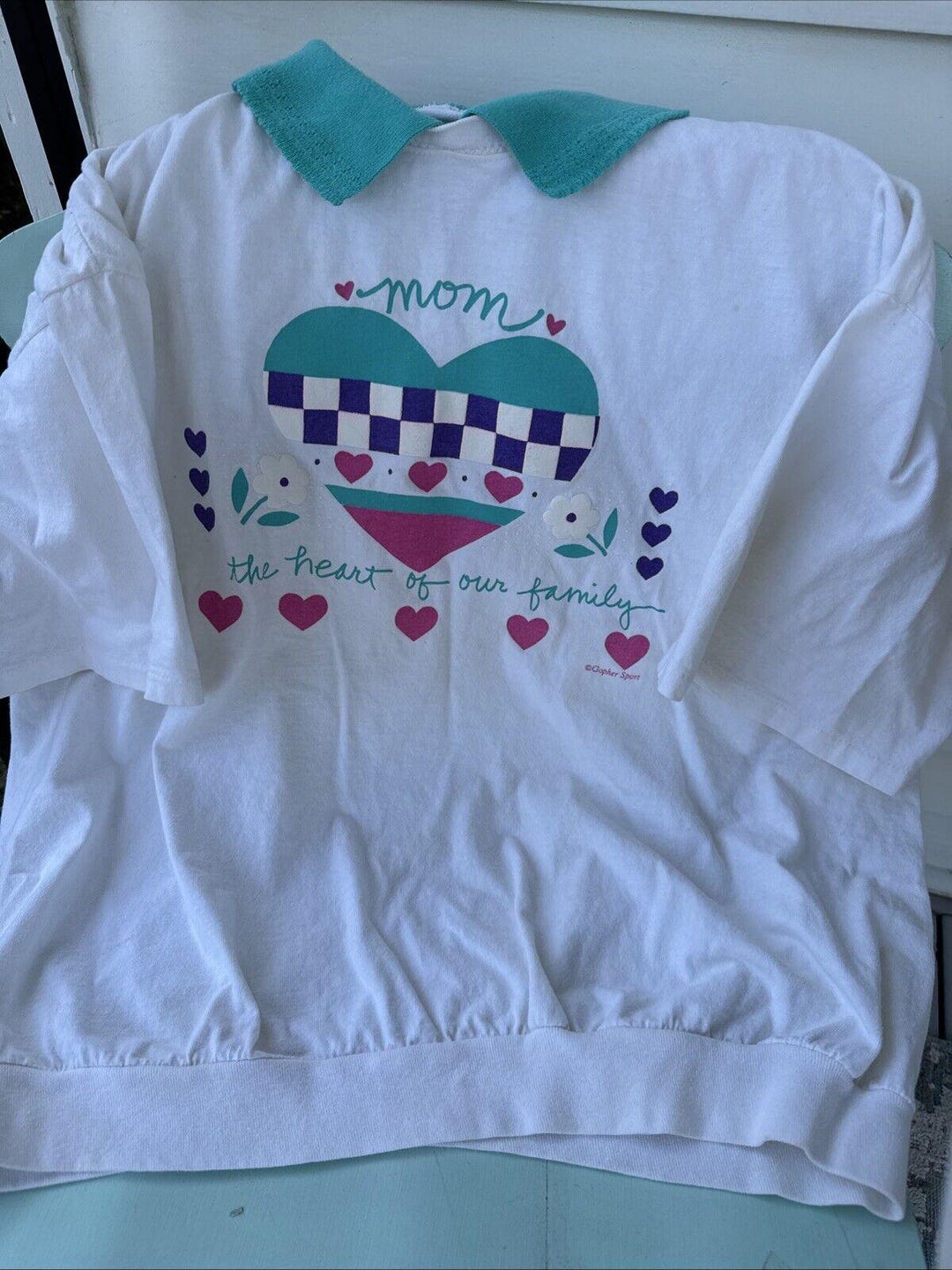 Heartfelt Nostalgia: Vintage Gopher Sport M/L Mom Tee With Ruffle ...
