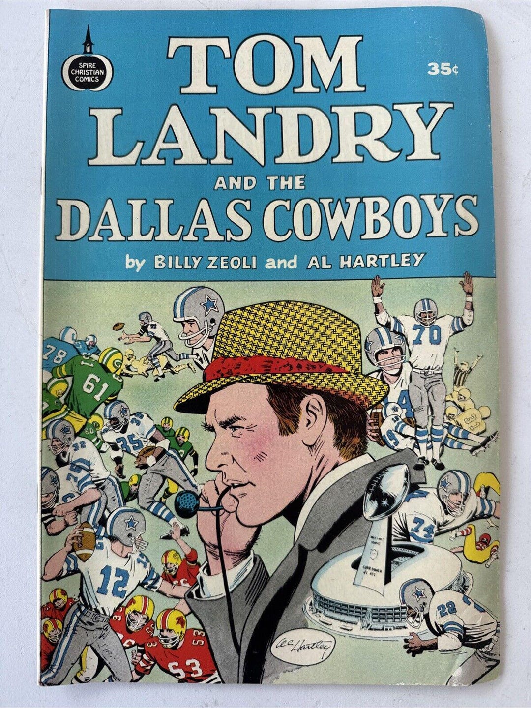 Dallas Cowboys Tom Landry Comic Lee Hartley Art 1973 Spire Christian ...
