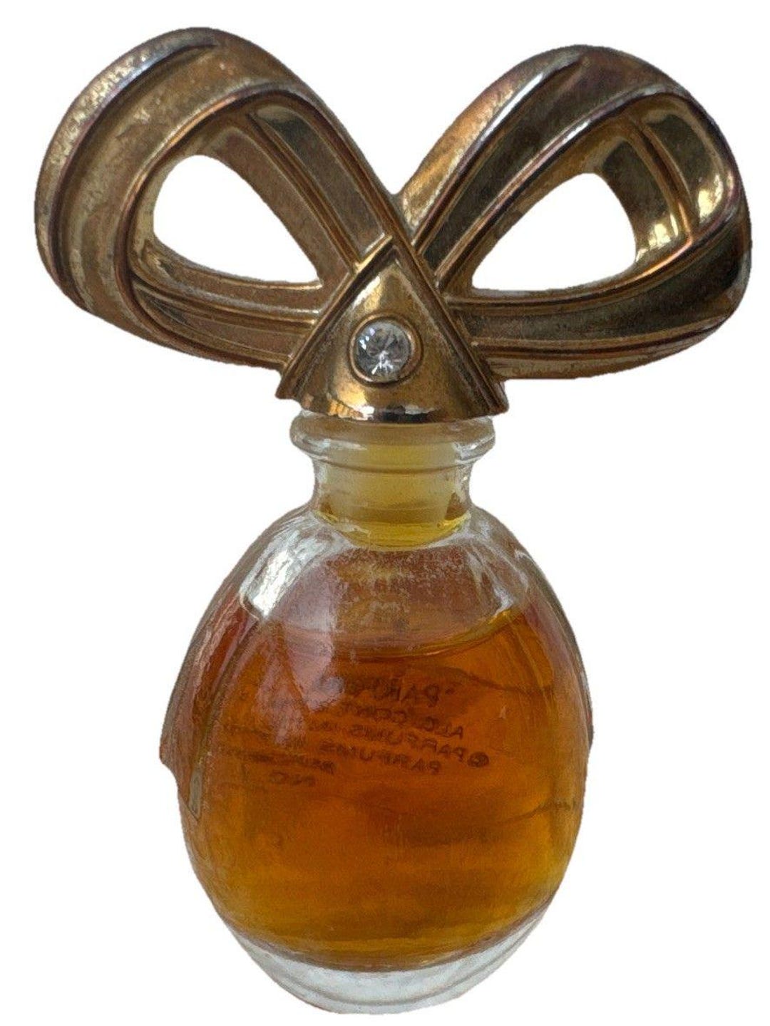 Elizabeth Taylors White Diamonds Miniature Perfume Bow Topper PARFUM 3. ...