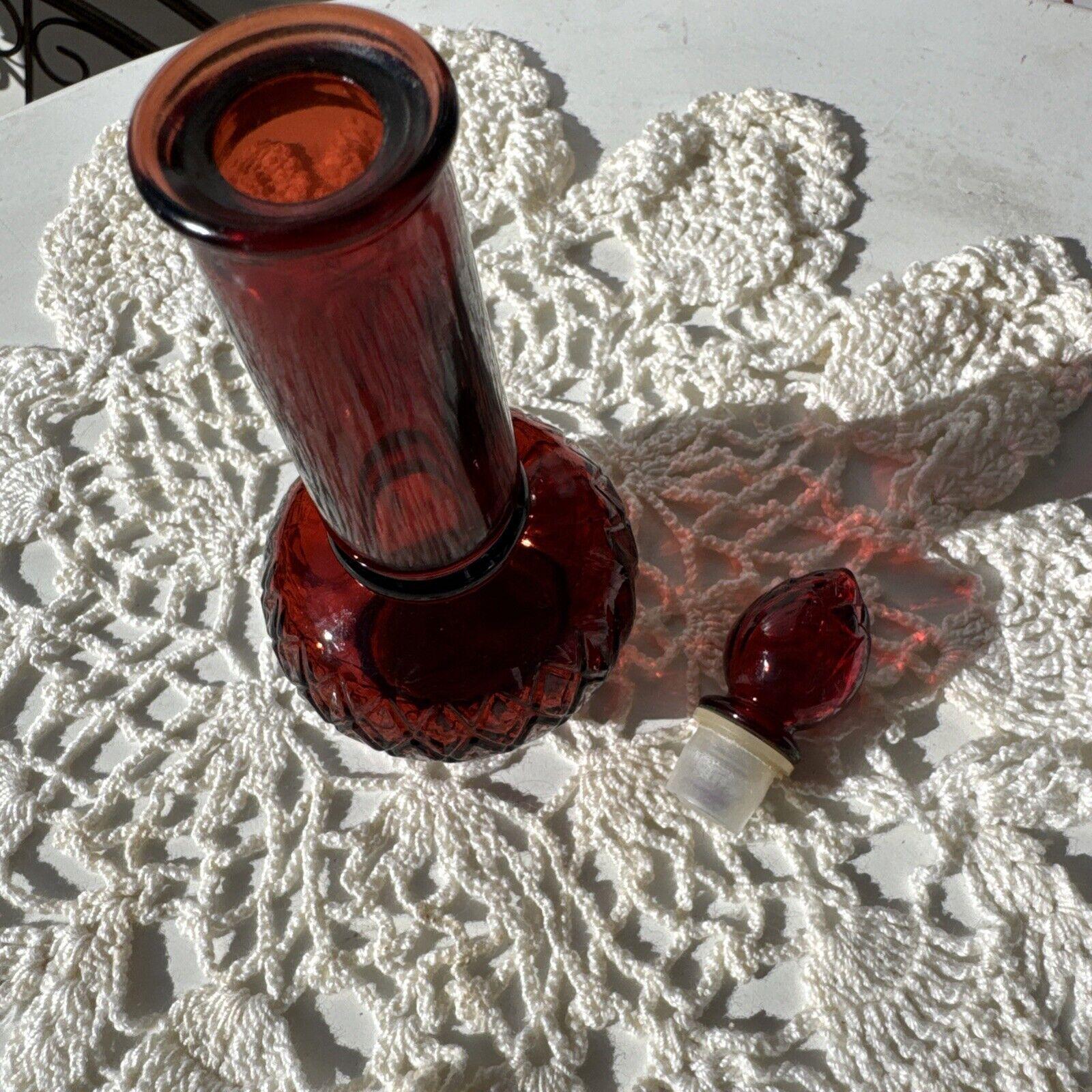 Vintage Avon Ruby Red Topaz Genie Cologne Perfume Bottle Vase *empty ...