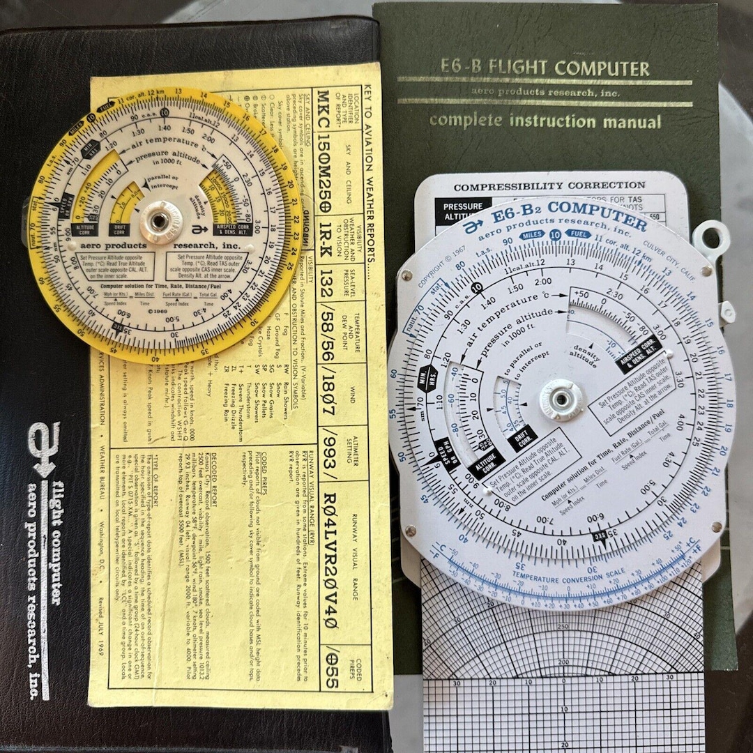 1967 E6-B Flight Computer Flight Plotting Rulers Aero Products Research ...