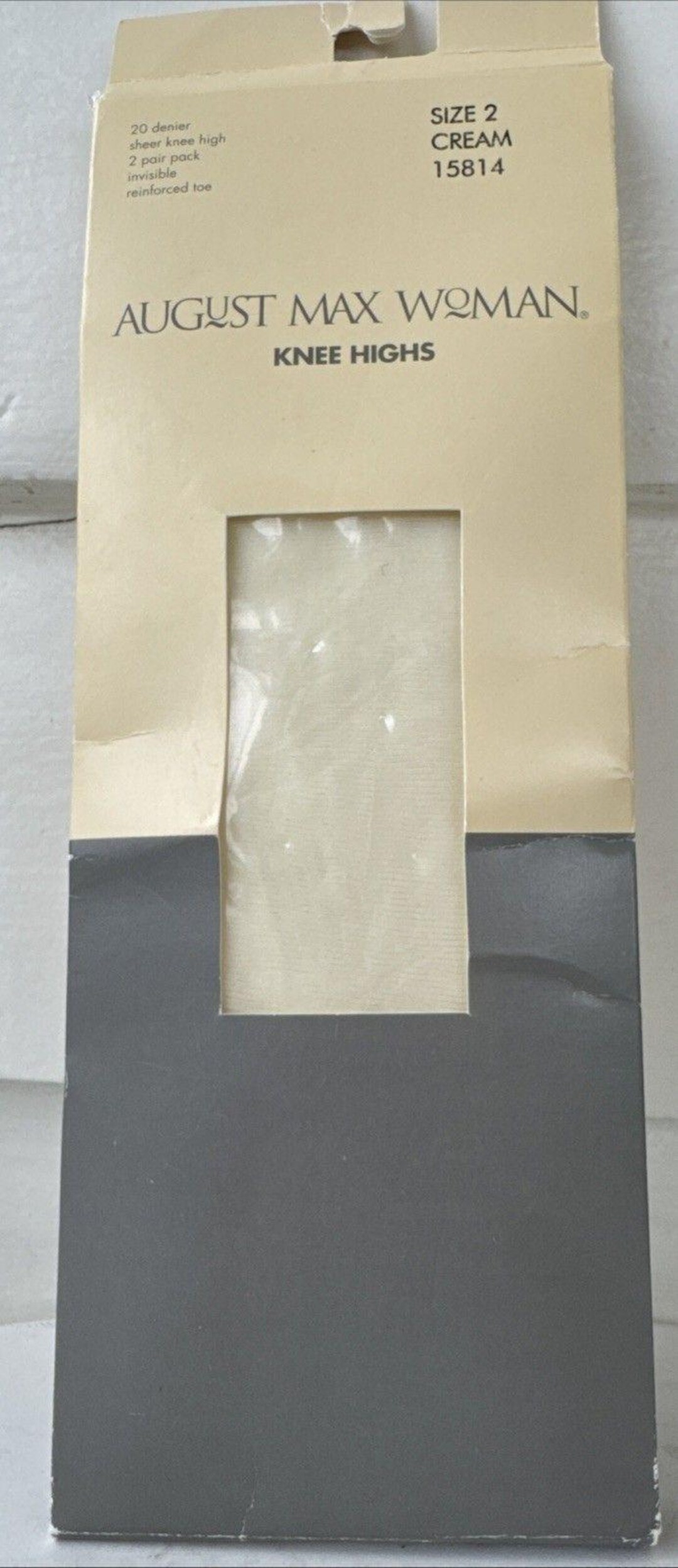 August Max Woman Cream Knee Highs - 20 Denier, Size 2 (2 Pairs) - Etsy