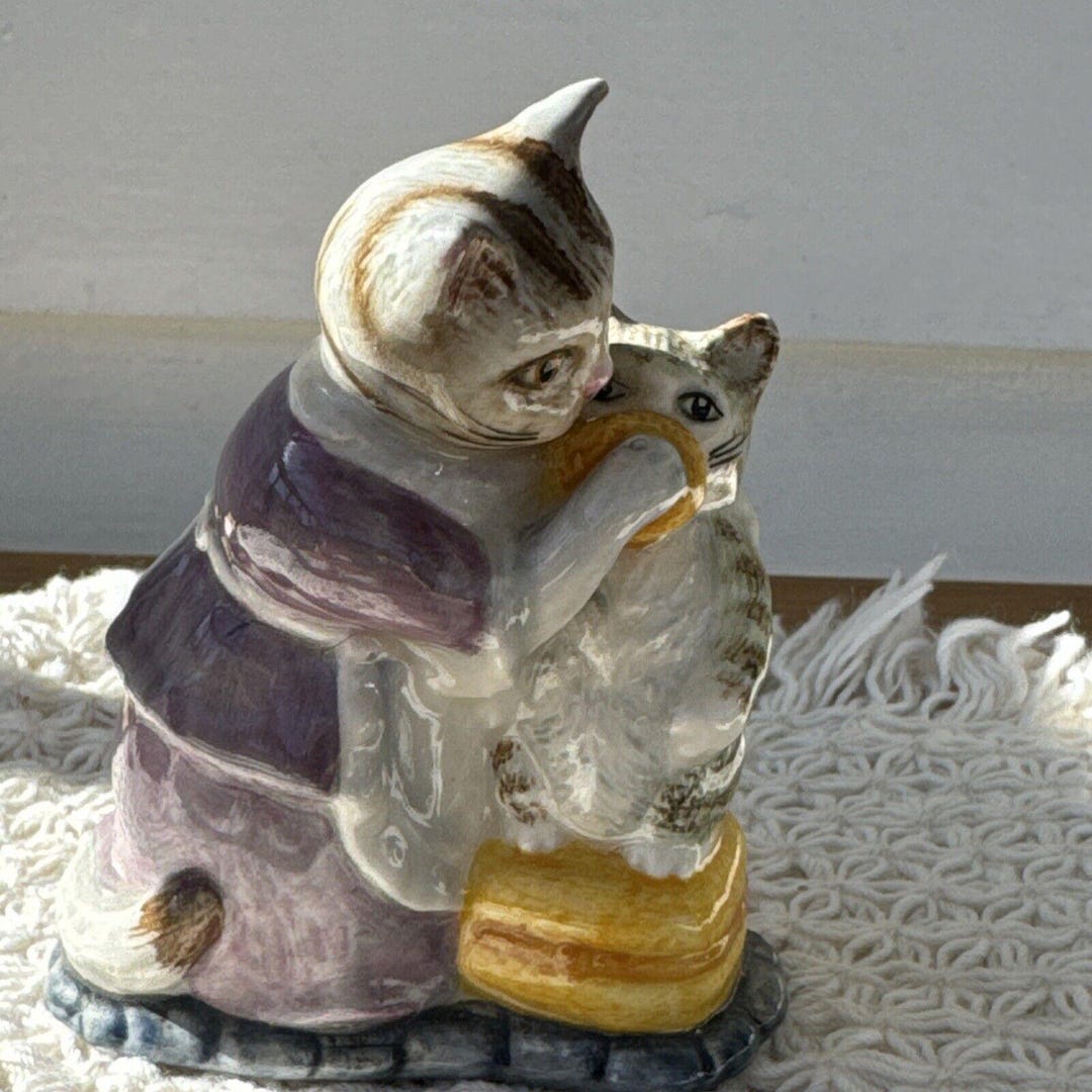 VTG Tabitha Twitchit & Miss Moppet Beatrix Potter Beswick Cat Figurine ...