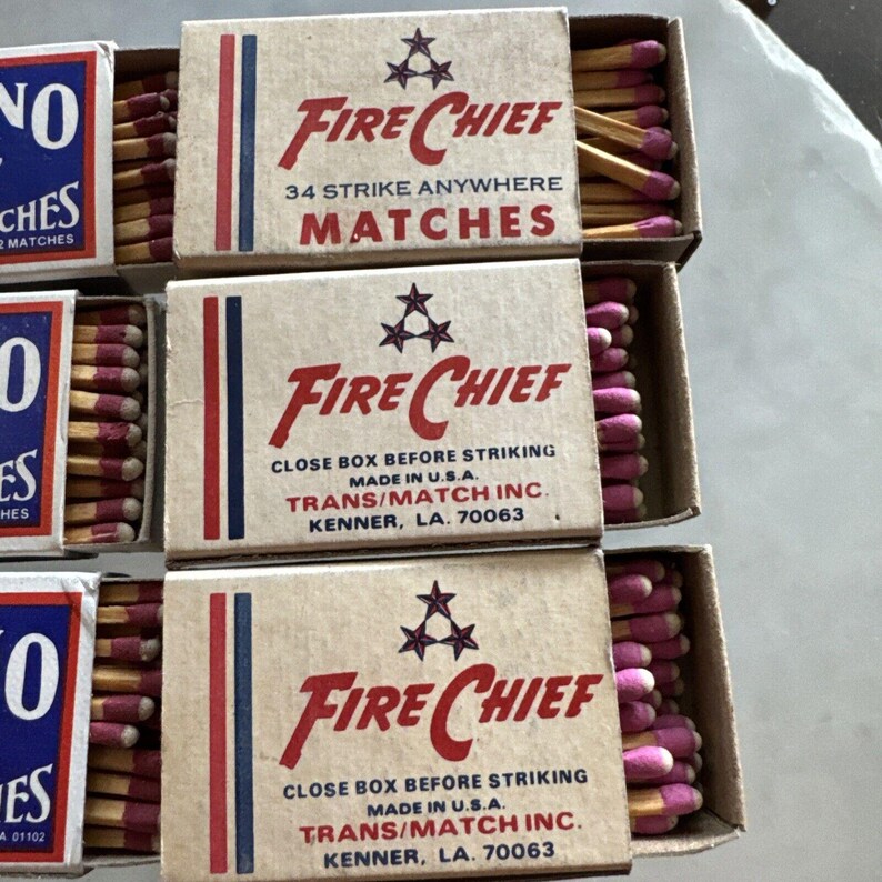 Lot of 9 Vintage Matches Rosebud Ohio, Domino MA, Fire Chief Kenner, LA ...