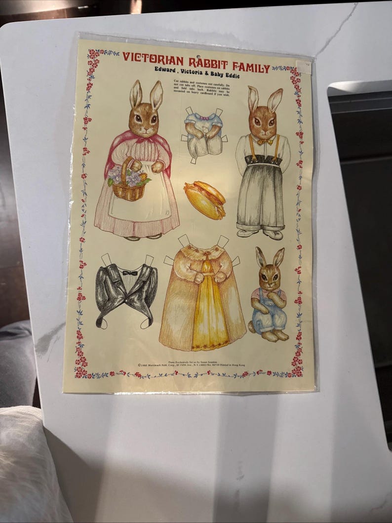 Victorian Rabbit Family Cut-outs - Paper Dolls: Mom (victoria), Dad ...