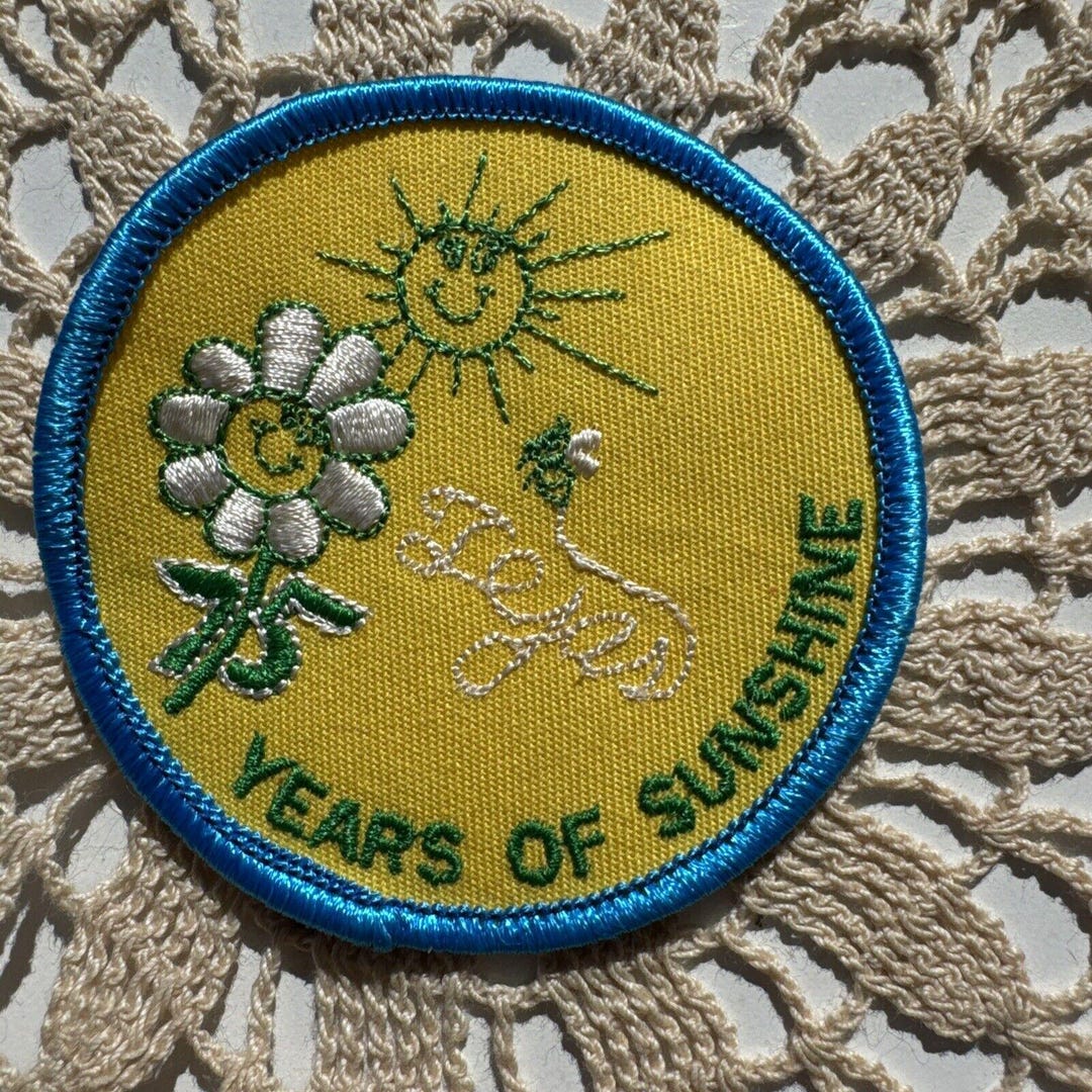 VTG Texas Tejas Girl Scout 75 Years of Sunshine Badge Patch Sun Flower ...