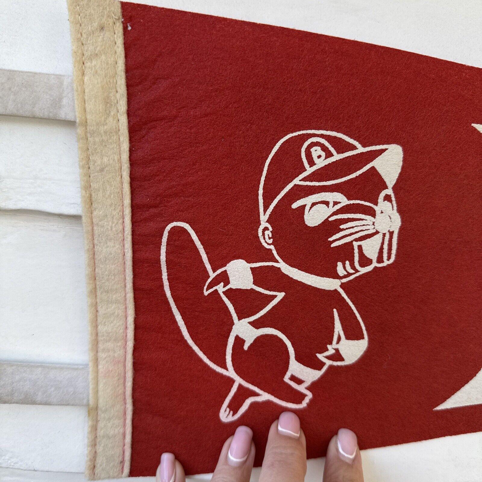 Boevers Beaver School Felt Flag Pennant 8 X 23 Red White - Etsy