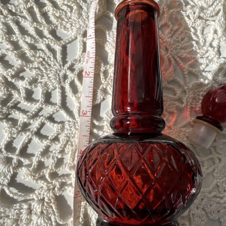 Vintage Avon Ruby Red Topaz Genie Cologne Perfume Bottle Vase empty - Etsy