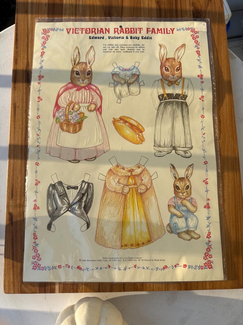 Victorian Rabbit Family Cut-outs - Paper Dolls: Mom (victoria), Dad ...