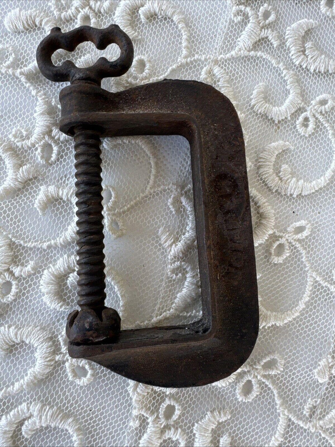 Antique Champion Cast Iron Skeleton Key Handle Work Shop Clamp / Quilt ...
