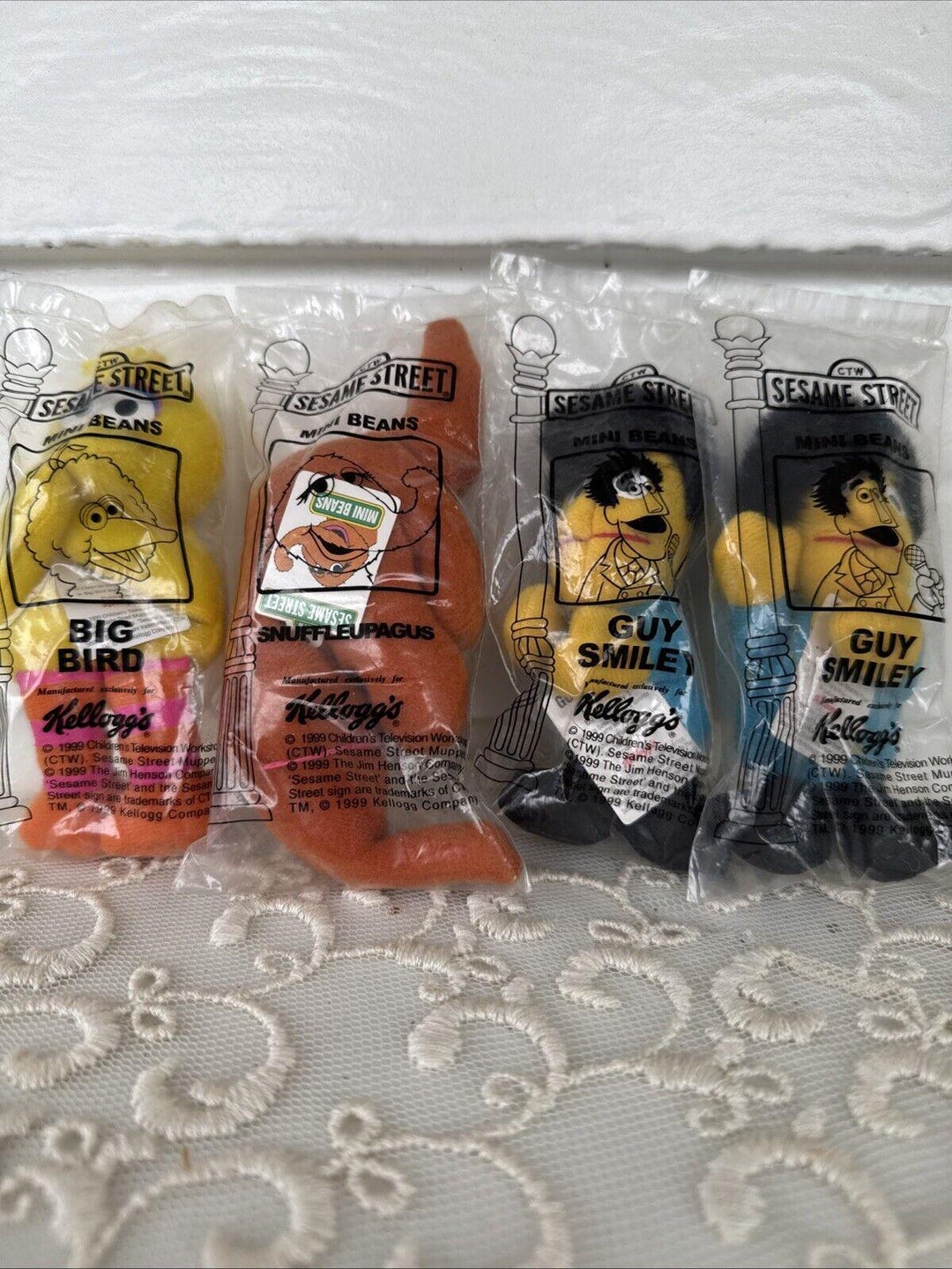 Kelloggs Sesame Street Mini Beans Lot of 4 4.5 Inch Plush New Sealed ...