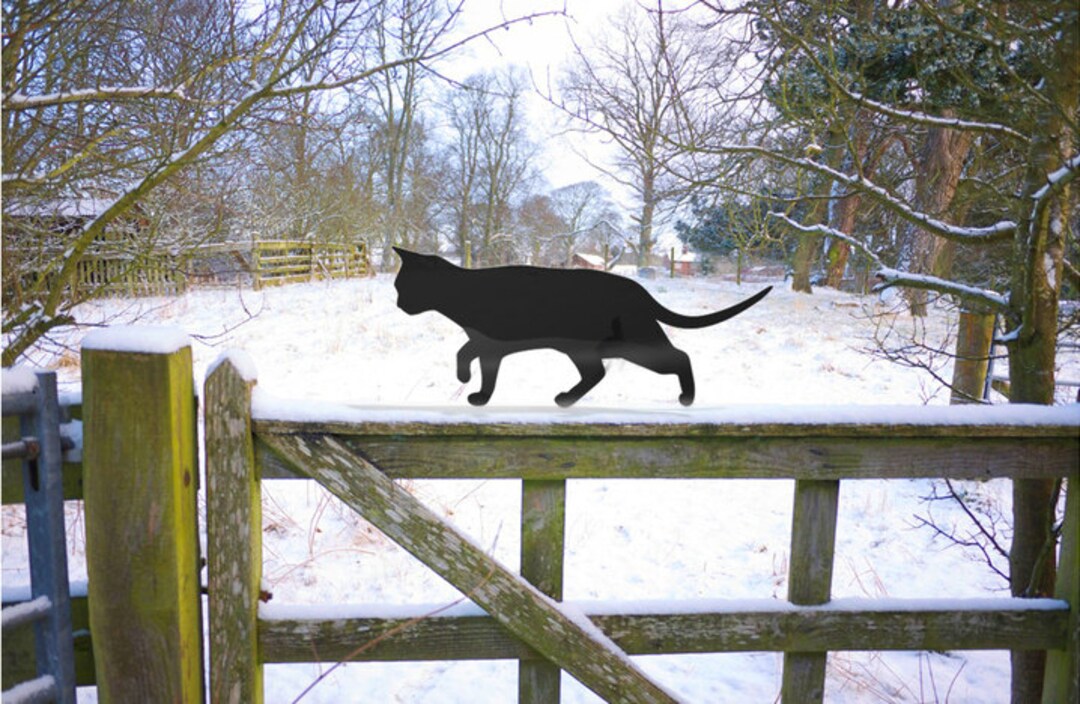 Cat Garden Sculpture, Prowling Cat Decor - Etsy