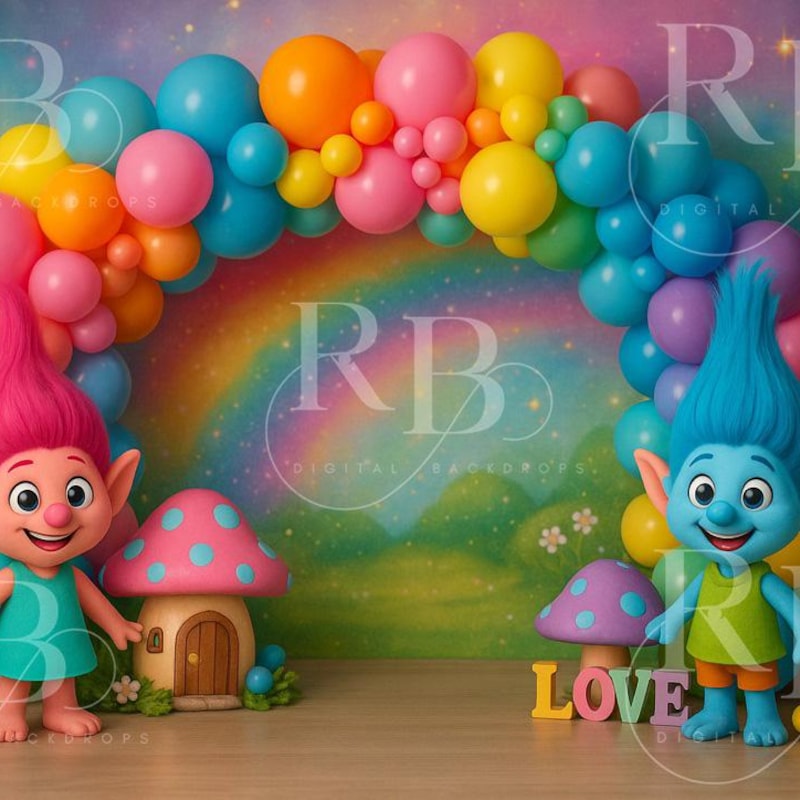 Trolls Backdrop - Etsy