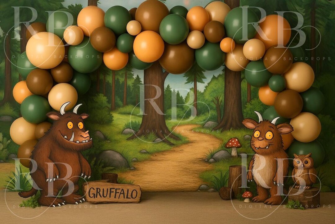 Gruffalo-inspired Balloon Arch Digital Backdrop Composite Background ...
