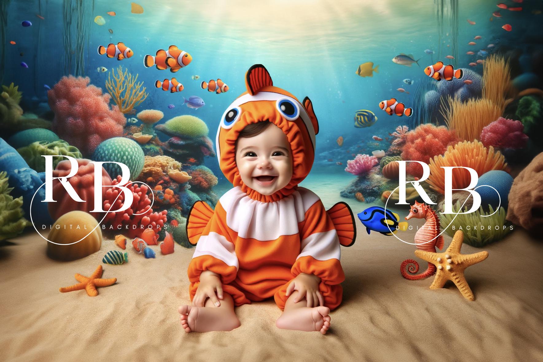 Clownfish Finding Nemo Face Insert Composite Sitter Baby Digital ...